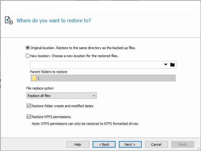 Restoring File and Folder Backups