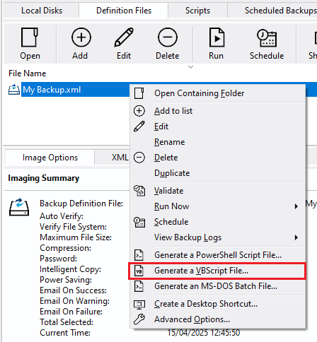 Generating a VBScript Source File