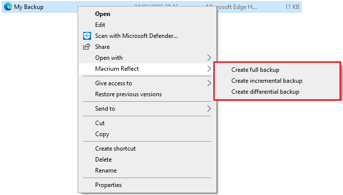 Macrium Windows Explorer Shell Integration