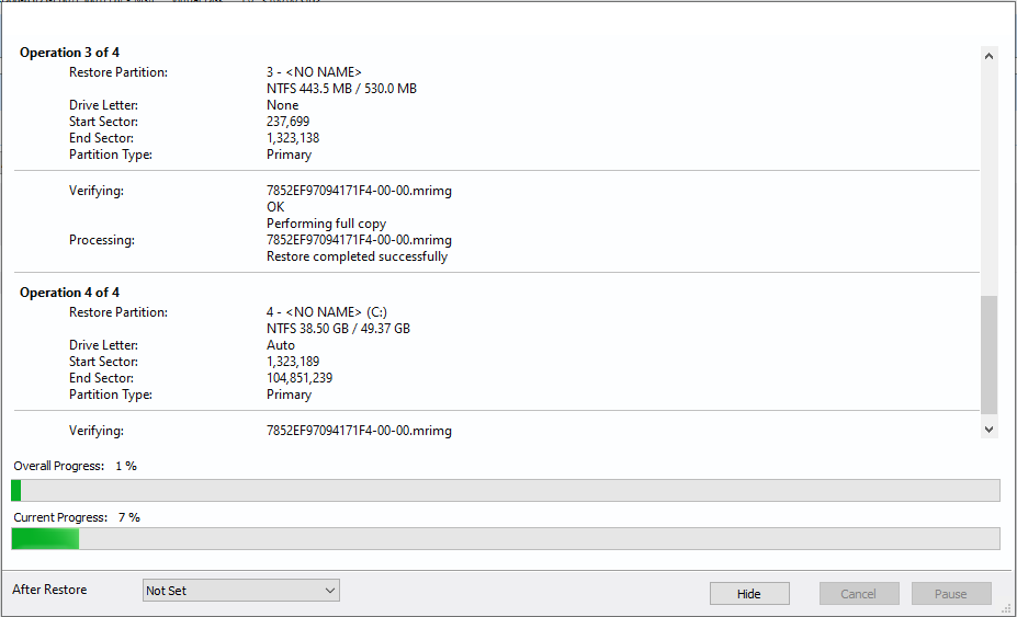 Restoring Image Backups within Windows
