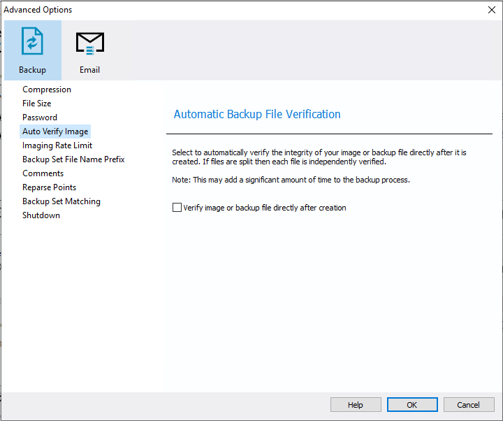 File and Folder Backup Options
