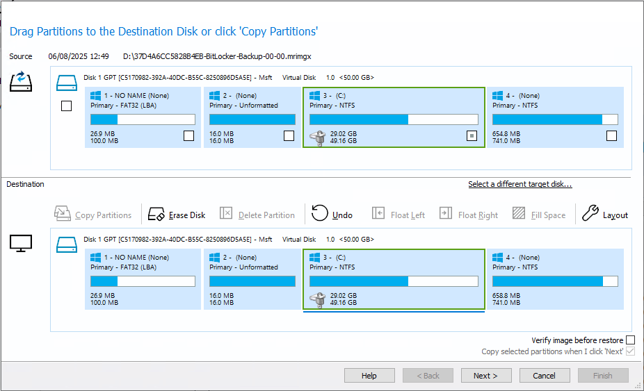 Restoring BitLocker Encrypted Partitions