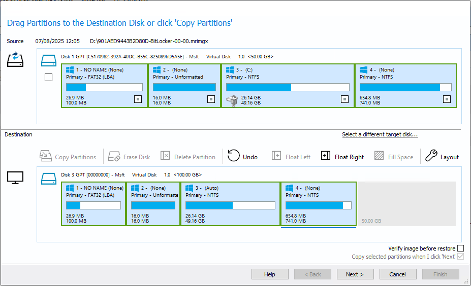 Restoring BitLocker Encrypted Partitions