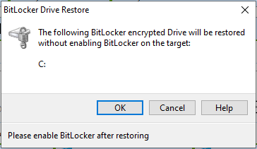 Restoring BitLocker Encrypted Partitions