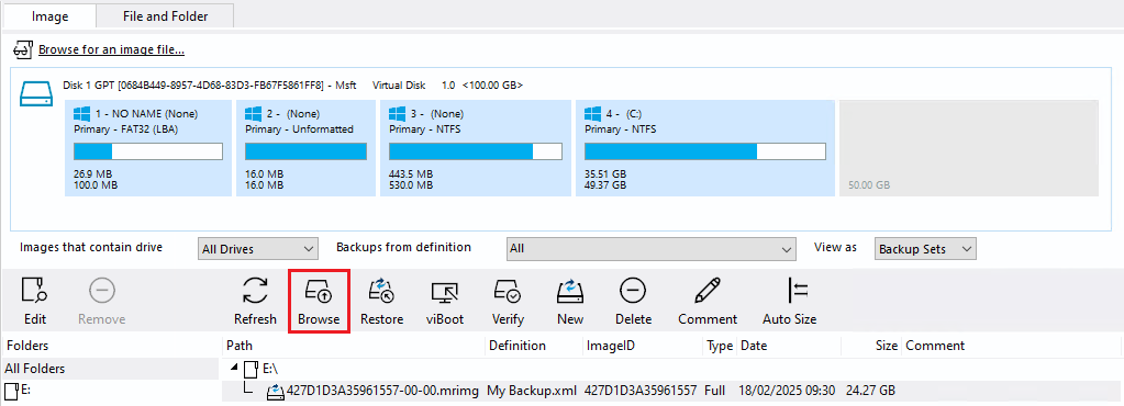 Recovering Individual Files and Folders from an Image Backup
