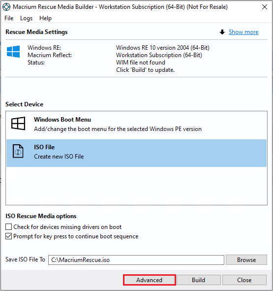 Creating Rescue Media on Offline Computers