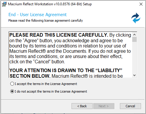 Installing Macrium Reflect X