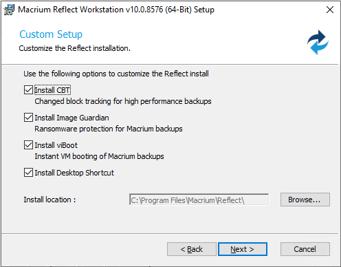 Installing Macrium Reflect X