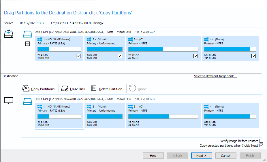 Restoring Image Backups within Windows