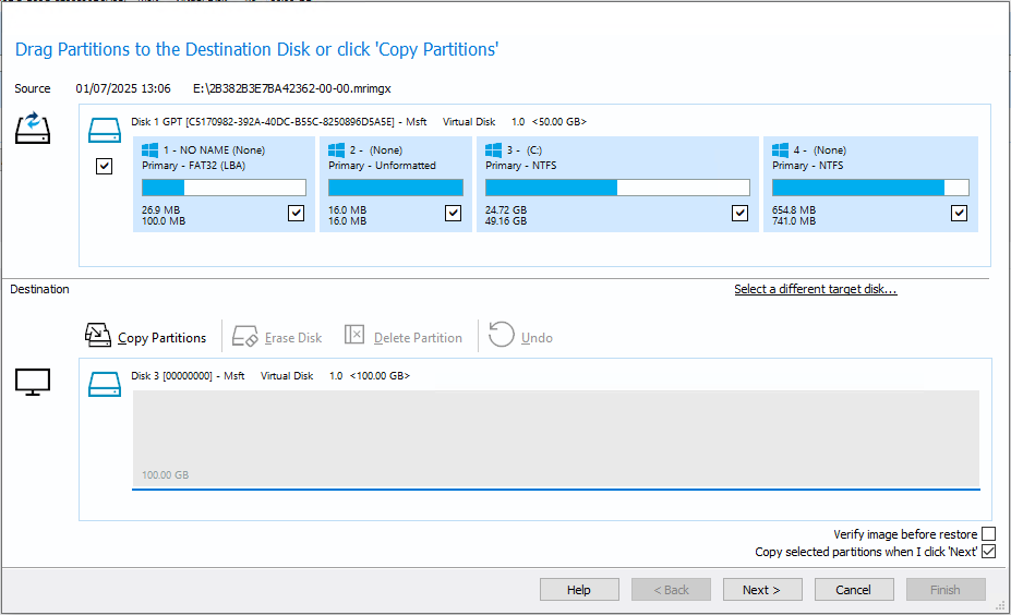 Restoring Image Backups within Windows