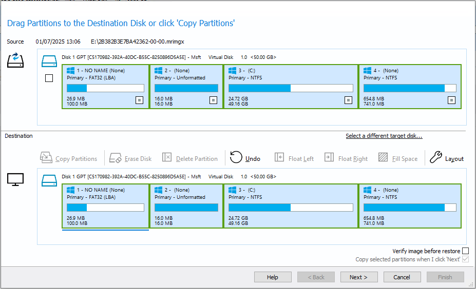 Restoring Image Backups within Windows