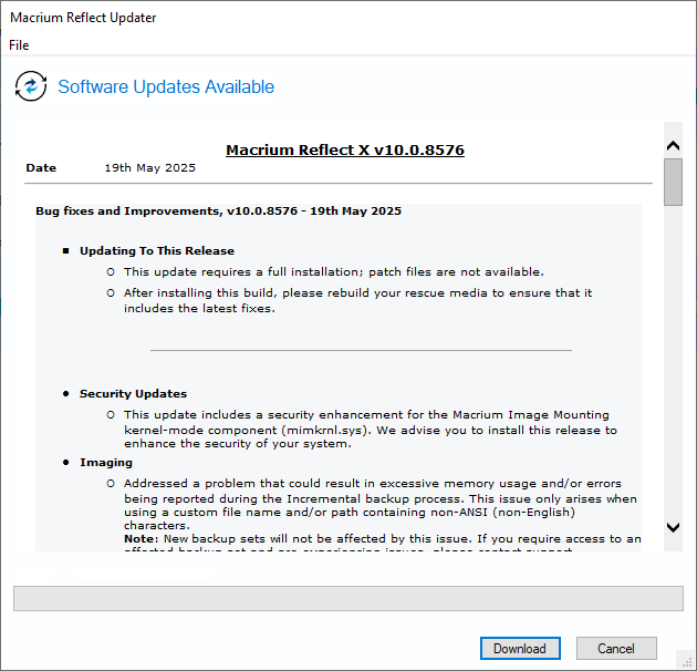 Updating Macrium Reflect X
