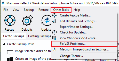 VSS Error: VSS_E_PROVIDER_VETO - 0x80042306