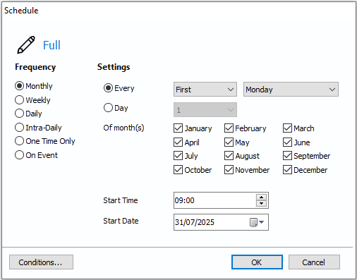 Managing Backup Schedules