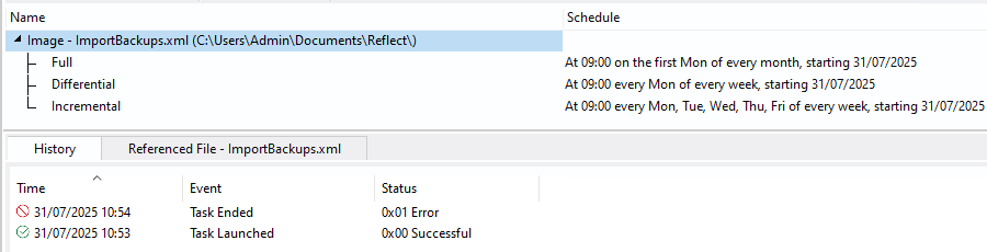 Managing Backup Schedules