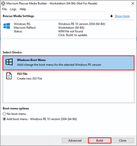 Adding a Windows Boot Menu Option for Macrium Rescue Media