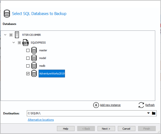 Backing up Microsoft SQL Databases