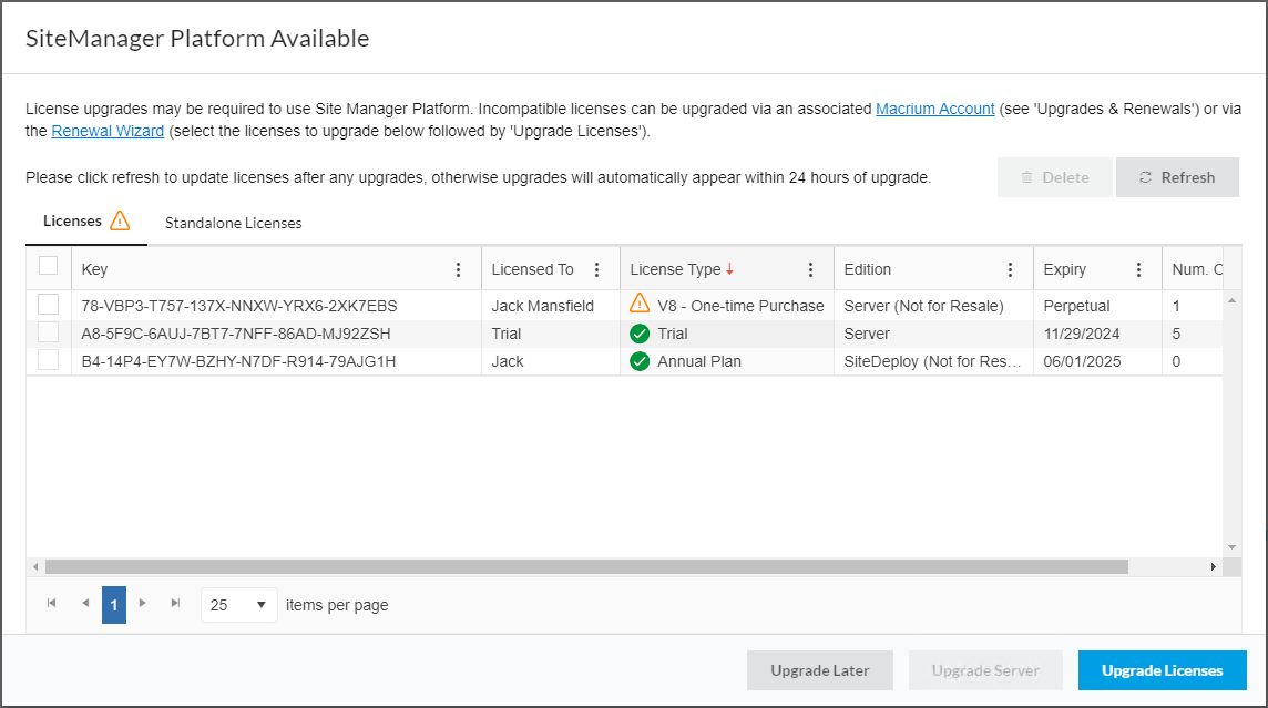 Upgrading to SiteManager Platform