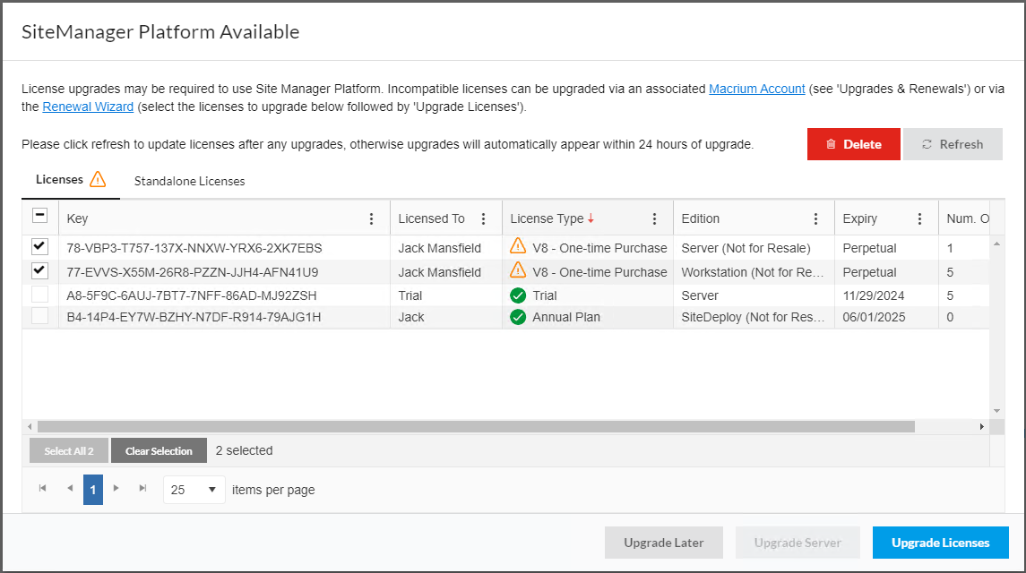 Upgrading to SiteManager Platform