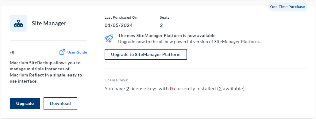 Upgrading to SiteManager Platform