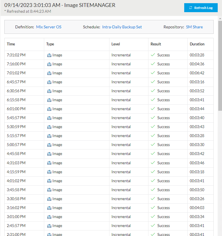 Reviewing Backup and Restore Logs