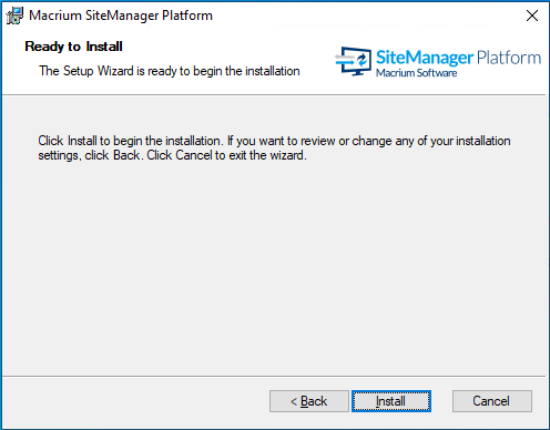 Installing SiteManager Platform
