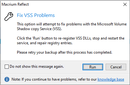 Troubleshooting Microsoft VSS Errors
