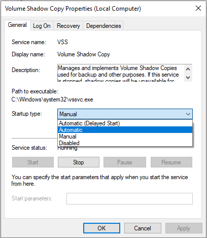 Troubleshooting Microsoft VSS Errors
